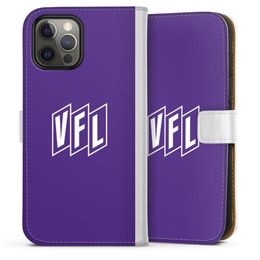 DeinDesign iPhone 12 Pro Max Handy Klapph&uuml;lle Handyh&uuml;lle aus Kunst Leder wei&szlig; Flip Case Logo Official Licensed Product Vfl Osnabr&uuml;ck Sideflip mit Lasche