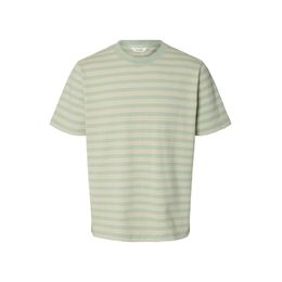 Selected T-Shirt 'SLHeli' Herren Gr&ouml;&szlig;e S greige / jade