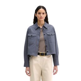 Marc O'Polo MARC O'POLO Damen Kurzjacke "aus Brushed Cotton Twill", grau, Gr. 36, unifarben, Obermaterial: 56% Baumwolle, 41% Lyocell, 3% Elasthan, Jacken