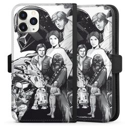 DeinDesign iPhone 11 Pro Handy Klapph&uuml;lle Handyh&uuml;lle aus Kunst Leder schwarz Flip Case Star Wars Official Licensed Product Darth Vader Sideflip mit Lasche