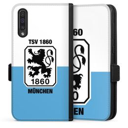 DeinDesign Galaxy A50 Handy Klapph&uuml;lle Handyh&uuml;lle aus Kunst Leder schwarz Flip Case Official Licensed Product Coat Of Arms Tsv 1860 M&uuml;nchen Sideflip mit Lasche