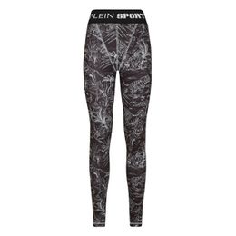 Plein Sport Damen Leggings "Sportleggings", schwarz, Gr. L, Obermaterial: 90% Polyester, 10% Elasthan, Hosen