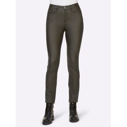 Heine Damen R&ouml;hrenhose, gr&uuml;n, Gr. 21, unifarben, 76% Viskose, 21% Polyamid, 3% Elasthan, Miedereinsatz:15% Elasthan, 85% Polyamid, Hosen