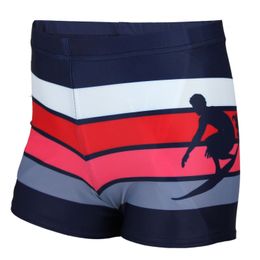 AQUARTI Kinder Badehose "Badehose Jungen Badehose Gestreift mit Motiven", blau, Gr. 158, Obermaterial: 80% Polyester PES. 20% Elasthan EL., Badehosen