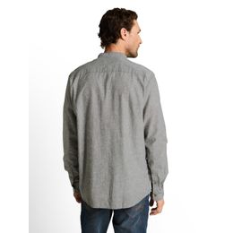 Tom Tailor Herren Langarmhemdfaded leaf gr&uuml;n chambray, Gr. S, unifarben, Web, Obermaterial: 55% Leinen, 45% Baumwolle, Hemden, mit Knopfleiste
