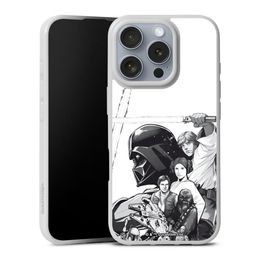 DeinDesign iPhone 16 Pro Handy Silikon H&uuml;lle Case wei&szlig; Handyh&uuml;lle Star Wars Official Licensed Product Darth Vader Silikon Case