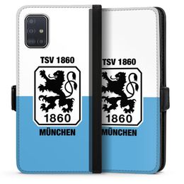 DeinDesign Galaxy A51 Handy Klapph&uuml;lle Handyh&uuml;lle aus Kunst Leder schwarz Flip Case Official Licensed Product Coat Of Arms Tsv 1860 M&uuml;nchen Sideflip mit Lasche