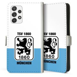 DeinDesign Galaxy A52s 5G Handy Klapph&uuml;lle Handyh&uuml;lle aus Kunst Leder wei&szlig; Flip Case Official Licensed Product Coat Of Arms Tsv 1860 M&uuml;nchen Sideflip mit Lasche