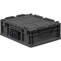 Sch&auml;fer Shop Sch&auml;fer Shop Pure Eurokoffer Portable Serie Economy, geschlossen, mit Deckel, Kunststoff, B 400 x T 300 x H 135 mm, 11 l, anthrazit