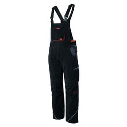 Herren Arbeitslatzhose "EDMONTON Pro Workwear Arbeits-Cargo-Latzhose", schwarz, Gr. 50, HERO by John Medoox, Sweatware, 65% Polyester, 35% Baumwolle,