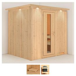Karibu Sauna &raquo;Dima&laquo; Set, ohne Ofen beige ohne Ofen, (ohne Ofen)