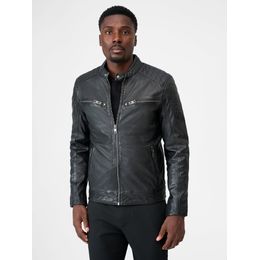 RICANO Herren Bikerjacke "Lederjacke Gerard"schwarz, Gr. M, Obermaterial: 100% Lammnappaleder LANA. Futter: 100% Baumwolle CO., Jacken, Handgefertigt
