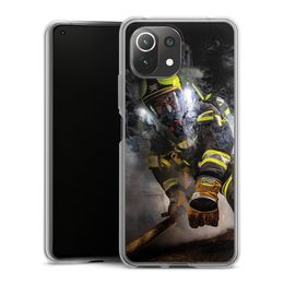DeinDesign Xiaomi Mi 11 Lite 5G NE Handy Silikon H&uuml;lle Case transparent Handyh&uuml;lle Fire Fighter Fire Fighters Fire Silikon Case