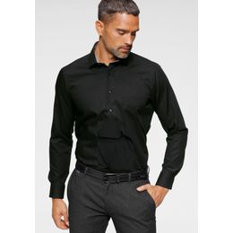 OLYMP Herren Businesshemd "Luxor modern fit", schwarz, Gr. 41, Web, Obermaterial: 100% Baumwolle, Hemden, mit normaler Arml&auml;nge