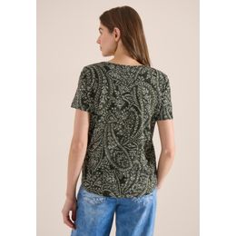 Cecil Damen T-Shirtkhaki, Gr. XXL, gemustert, Web, 50% Baumwolle, 50% Modal, Shirts, Rundhalsausschnitt