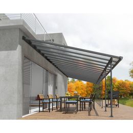 Terrassendach &raquo;Feria Alu Terrassen&uuml;berdachung&laquo; einfache DIY Montage grau Aluminium, Polycarbonat (PC) B/H/T: 1.276cm x 305cm x 380cm