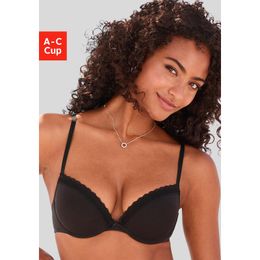Vivance Push-up-BH mit B&uuml;gel aus weicher Baumwollqualit&auml;t schwarz 85, Cup C Push-up-BH