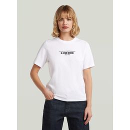 G-Star Raw G-STAR Damen T-Shirt "HD Graphic T-Shirt", wei&szlig;, Gr. L, Obermaterial: 100% Baumwolle, Shirts