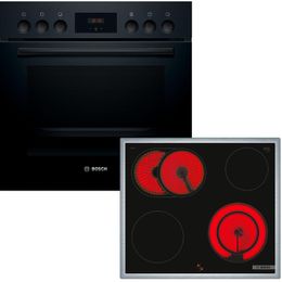 Bosch Elektro-Herd-Set &raquo;HEF113BB0&laquo; mit Teleskopauszug nachr&uuml;stbar 3D-Hei&szlig;luft: Gleichm&auml;&szlig;ige Hitze f&uuml;r perfekte Ergebnisse schwarz Bedienung mit LED-