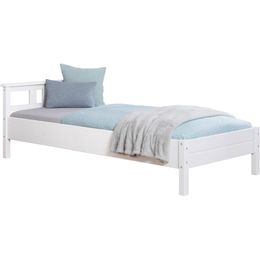Ticaa Futonbett &raquo;Merci&laquo; Einzelbett, aus Kiefer Massivholz, inkl. Rollrost wei&szlig; Liegefl&auml;che L&auml;nge B: 200cm x 90cm, ohne Matratze