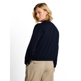 Tom Tailor Damen Kurzblazersky captain blau, Gr. M, unifarben, Web, Obermaterial: 65% Viskose, 30% Polyester, 5% Elasthan, Blazer, Blouson mit