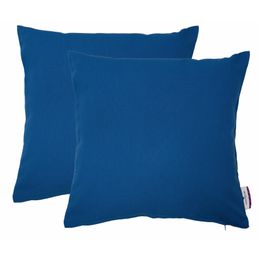 Dekokissen Tom Tailor HOME, B:38cm L:38cm, blau, Baumwolle, Dekokissen_Sitzkissen_Kissenh&uuml;llen, "Dove", unifarben, Kissenh&uuml;llen ohne F&uuml;llung, 2er Pack
