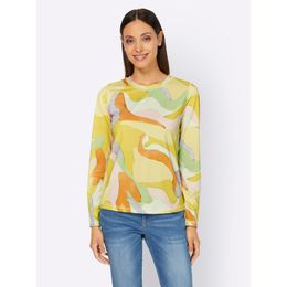 Heine Damen Rundhalsshirt, Gr&uuml;n, Gr. 48, Langarm-Shirts, Material: Polyester