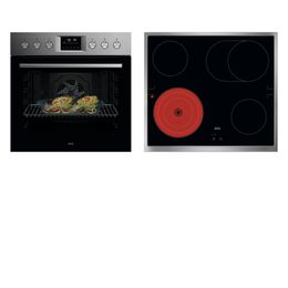 AEG Elektro-Herd-Set Serie 5000 &raquo;OU5PE40SM&laquo; Pyrolyse-Selbstreinigung Hei&szlig;luft: Gleichm&auml;&szlig;iges Garen auf 3 Ebenen: ideal f&uuml;r Mehrblech‐Backen schwarz 