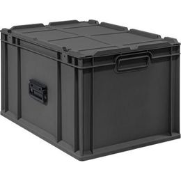 Sch&auml;fer Shop Sch&auml;fer Shop Pure Eurokoffer Portable Serie Economy, geschlossen, mit Deckel, Kunststoff, B 600 x T 400 x H 335 mm, 65 l, anthrazit
