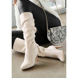 Lascana Damen Rei&szlig;verschlussstiefel, Braun, Gr. 39, Stiefel, Material: Textil