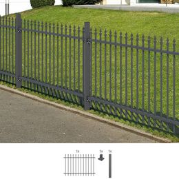 Alberts Metallzaun &raquo;Anbauset Chaussee&laquo; H&ouml;he: 100 und 120 cm, Breite: 200 cm, zum Aufschrauben grau Aluminium H/L: 120cm x 2m, Pfosten: 1 Stk.