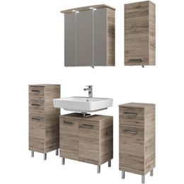 Badm&ouml;bel-Set &raquo;5-teilig, mit Spiegelschrank&laquo; Set, 5 Stk. tlg. B/H/T: 125cmcm x 200cmcm x 33cmcm