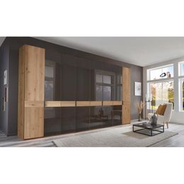 Wiemann Kleiderschrank &raquo;Cardiff&laquo; inkl. T&uuml;rd&auml;mpfung braun Floatglas, Hartfaserplatte, Holzwerkstoff, Massivholz Bianco-Eiche-Nachbildung, B/H/T: 