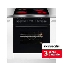 Hanseatic Elektro-Herd-Set &raquo;HB70AB+HC46CB&laquo; inkl. 3 Jahre Herstellergarantie schwarz Restw&auml;rmeanzeige erh&ouml;ht die Sicherheit beim Kochen