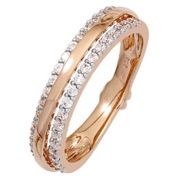 Jobo Damen Diamantring "Ros&eacute;goldring", 58, SI = kleine Einschl&uuml;sse, Diamanten Ros&eacute;gold 585, rosa, Diamanten, Ros&eacute;gold 585, Fingerringe, 585 Ros&eacute;gold