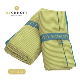 Dyckhoff Handtuch &raquo;Mikrofaser Sporttuch Struktur&laquo; Mit &Uuml;berst&uuml;lpkapuze, Schnelltrocknend, Leicht, Rei&szlig;verschlusstasche gr&uuml;n Microfaser, Mikrofaser B/L: 