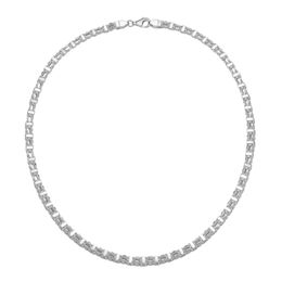 Smart Jewel Herren Silberkette "Fantasiekette 4-kant diamantiert, massiv, Silber 925", 50cm, Silber 925 (Sterlingsilber), silber, Silber 925