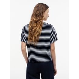Tommy Hilfiger Damen 3/4-Arm-Shirt "CODY REG BATWING C-NK SS TEE"breton stripe schwarz night, ecru, Gr. XL, gestreift, Single Jersey, Obermaterial: