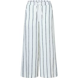 MAC Damen Leinenhose "CALLIE cropped", wei&szlig;, Gr. 36, gestreift, Web, Obermaterial: 100% Leinen, Hosen, gestreift mit Kordelzug