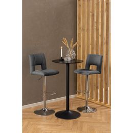 ACTONA GROUP Barhocker &raquo;Sylvia Barstuhl, H&ouml;henverstellbar, Chrom,&laquo; Trompetenfu&szlig;, Gasfeder, drehbar, vertikale N&auml;hte, 2er-Satz grau 100% Polyester B/H/