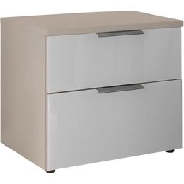 Wiemann Nachtkonsole &raquo;Como&laquo; vormontiert wei&szlig; Floatglas, Holzwerkstoff, Metall B/H/T: 60cm x 46,4cm x 43cm, 2 Stk.