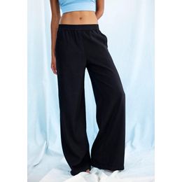 H.I.S. H.I.S Damen Schlupfhose, Gr. 36, schwarz, Obermaterial: 65% Lyocell, 35% Baumwolle, unifarben, Basic, Hosen, weites Bein, in Denim Optik