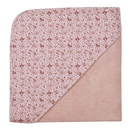 W&ouml;rner Kapuzenhandtuch &raquo;Lamas altrosa Kapuzenbadetuch 100/100&laquo; obere Lage der Kapuze aus bedrucktem Single-Jersey rosa Frottee, Frottier B/L: 100cmx100cm, 1 