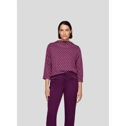 Rabe Damen 3/4-Arm-Shirt, lila, Gr. 48, gemustert, Web, Obermaterial: 70% Polyester, 28% Viskose, 2% Elasthan, Shirts, mit grafischem Muster