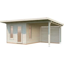 Palmako Gartenhaus &raquo;modern look Haus Grace&laquo; inklusive Fu&szlig;boden beige Massivholz Fu&szlig;boden im Gartenhaus, ohne Dacheindeckung
