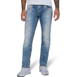 CAMP DAVID Herren Straight-Jeans "NI:CO:R611", blau, Gr. 32, Denim/Jeans, Obermaterial: 99% Baumwolle, 1% Elasthan, Jeans, mit markanten Steppn&auml;hten