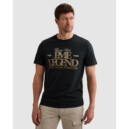 PME-Legend PME LEGEND Herren T-Shirt "Short sleeve r-neck big print", schwarz, Gr. L, bedruckt, Jersey, Obermaterial: 100% Baumwolle, Shirts, Regular Fit,