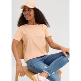 bonprix M&auml;dchen T-Shirt, bunt, Gr. 176, mehrfarbig, unifarben, Jersey, Obermaterial: 100% Baumwolle, Shirts, Regular Fit, Kurzarm, aus Baumwolle