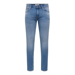 Only & Sons ONLY & SONS Herren Slim-fit-Jeans "ONSLOOM SLIM JOG BOX PIM MU OTL", blau, Gr. 28, unifarben, Denim/Jeans, Obermaterial: 70% Baumwolle, 28%