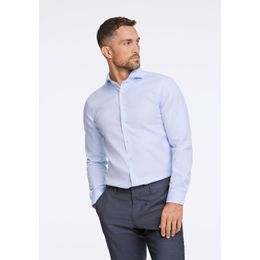 LINDBERGH Herren Businesshemd "Technisches Hemd (Langarm) Slim Fit", blau, Gr. L, Obermaterial: 100% Baumwolle, Hemden